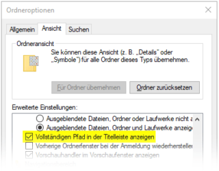 Pfad im Explorer schneller und als vollständigen UNC-Pfad kopieren