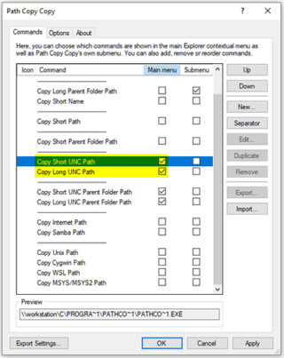 Pfad im Explorer schneller und als vollständigen UNC-Pfad kopieren