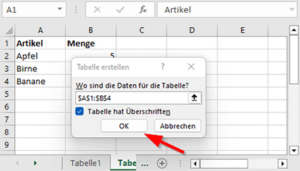 Excel: Oberste Zeile fixieren - Spalten und Zeilen fixieren