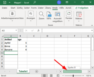 Excel: Oberste Zeile fixieren - Spalten und Zeilen fixieren