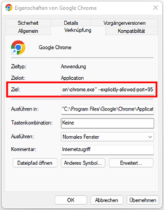 ERR_UNSAFE_PORT - Gesperrte Ports in Google Chrome nutzen