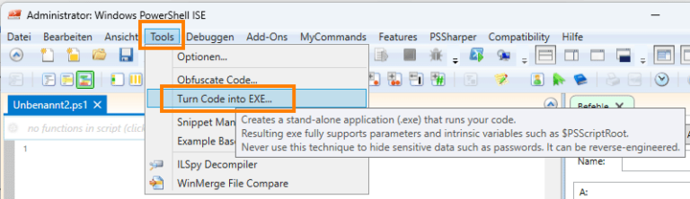 PowerShell To Exe - PowerShell-Skripte in Exe-Dateien umwandeln