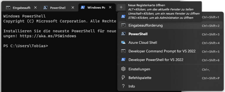 Windows Terminal - ein Fenster für CMD-Line und PowerShell