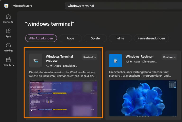 Windows Terminal - ein Fenster für CMD-Line und PowerShell