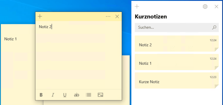 Notizen App für Windows - Kurznotizen erstellen